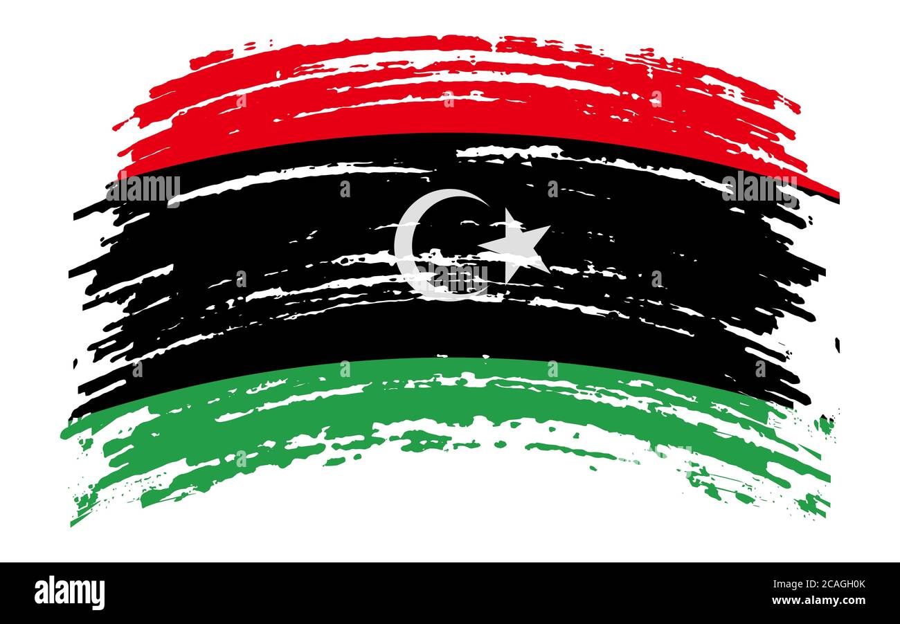 Libyan flag in grunge brush stroke, vector Stock Vector Image & Art - Alamy