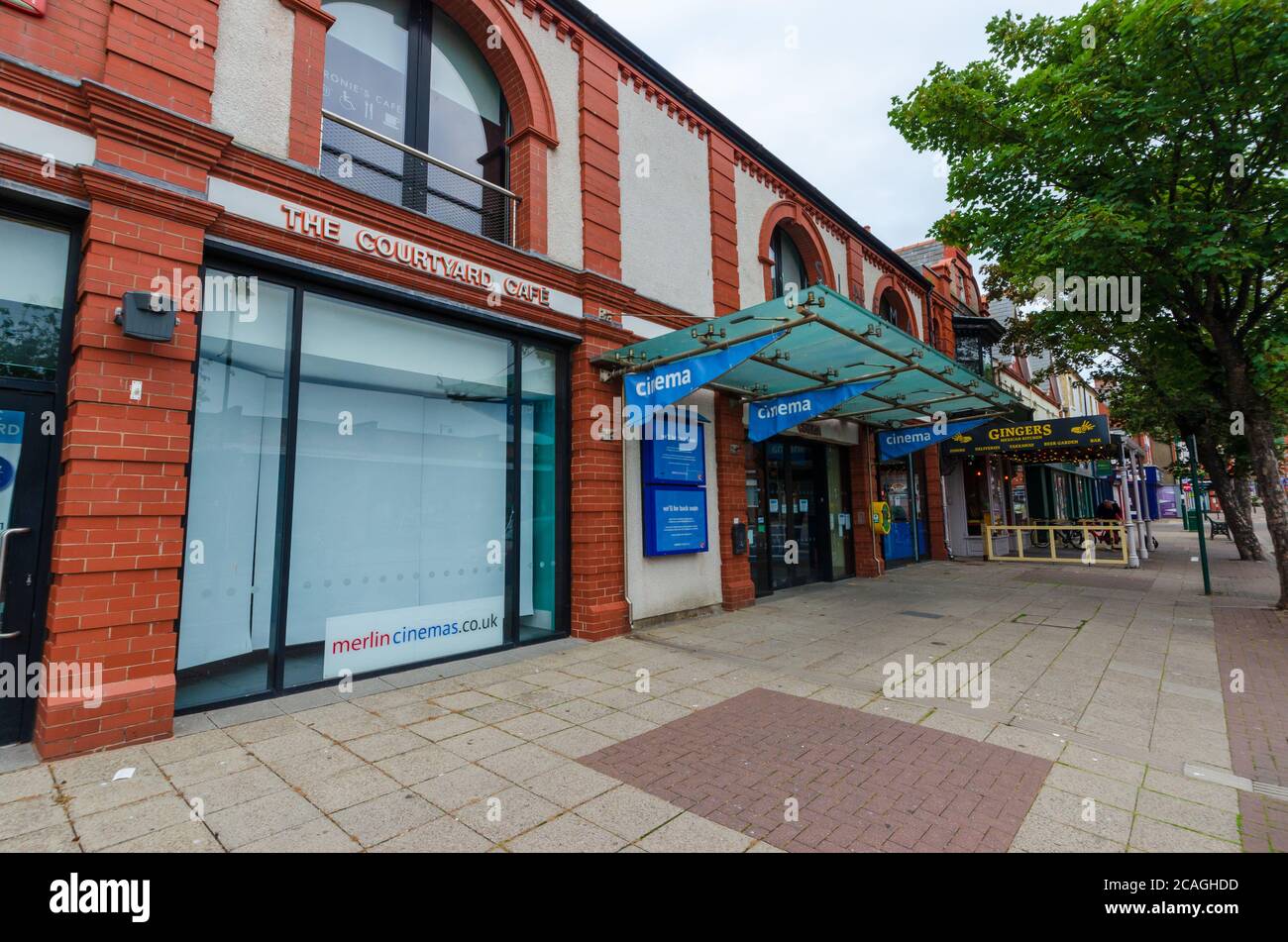 Prestatyn, UK: Jul 06, 2020: A general view of the High Street at early ...