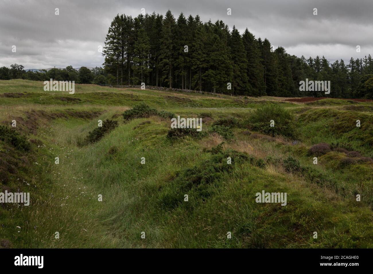 Ardoch Roman Fort, near Braco, Scotland, on 5 August 2020. 127 metres ...