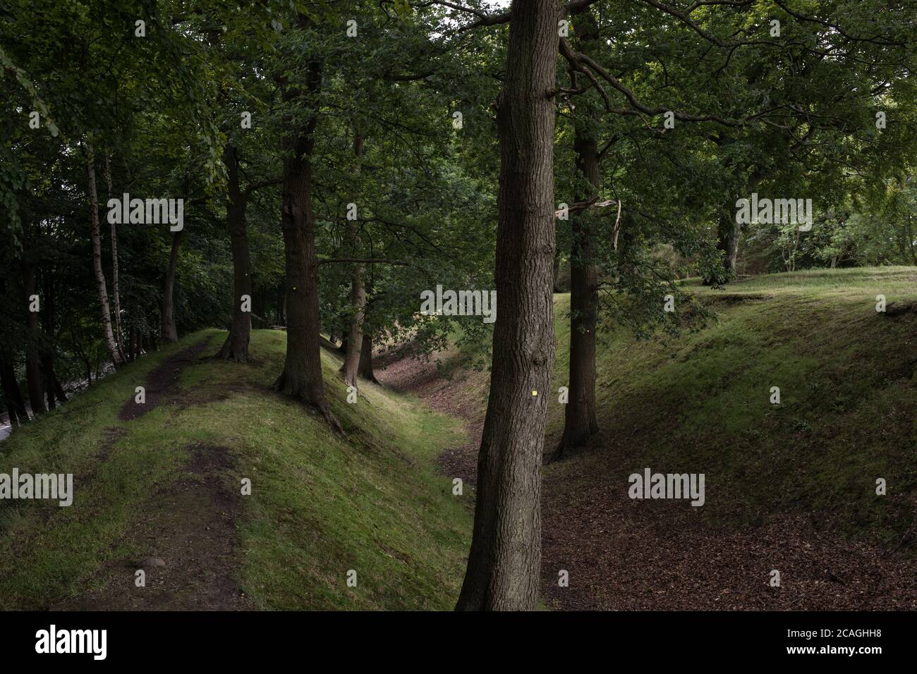 Roman-era Antonine Wall ditch at Watling Lodge, in Falkirk, Scotland ...