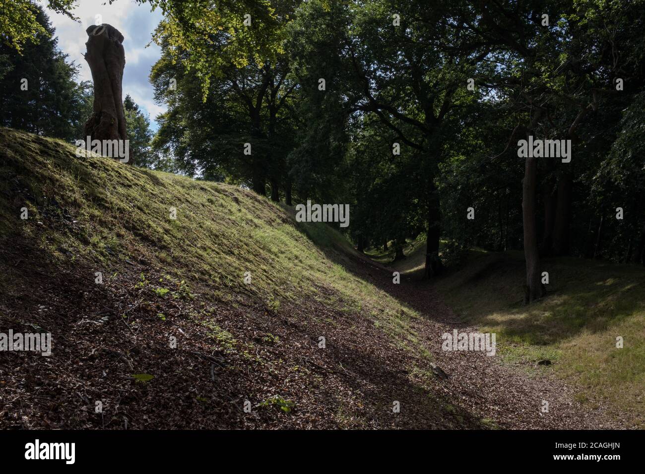 Roman-era Antonine Wall ditch at Watling Lodge, in Falkirk, Scotland ...