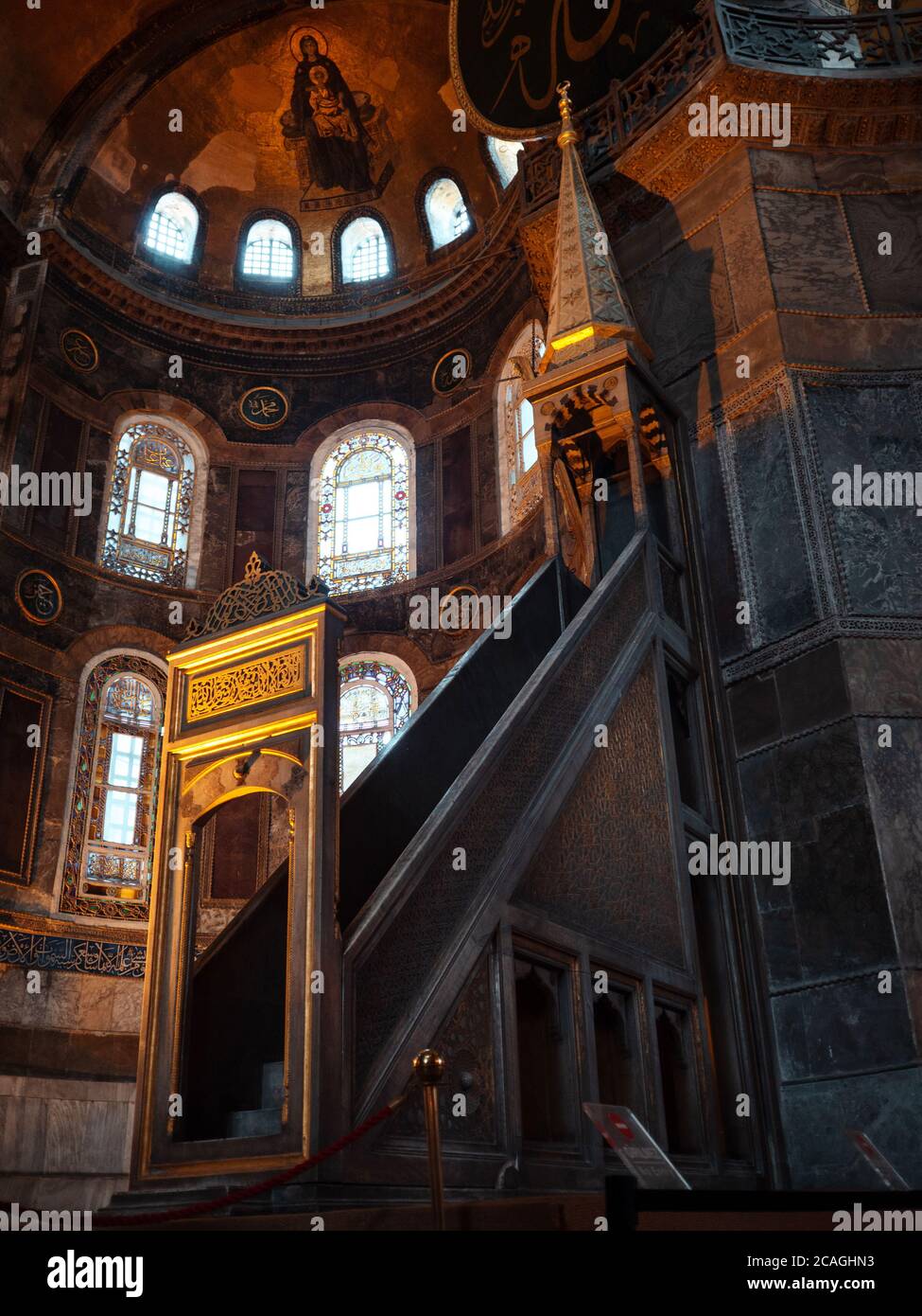 ISTANBUL, TURKEY - SEPTEMBER 21, 2019: Interior of Hagia Sophia in ...