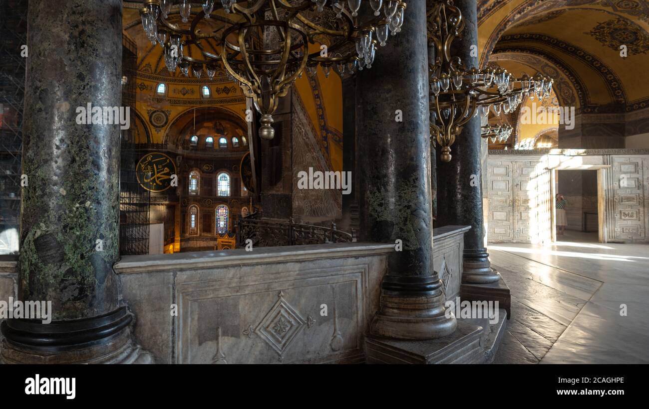 ISTANBUL, TURKEY - SEPTEMBER 21, 2019: Interior of Hagia Sophia in ...