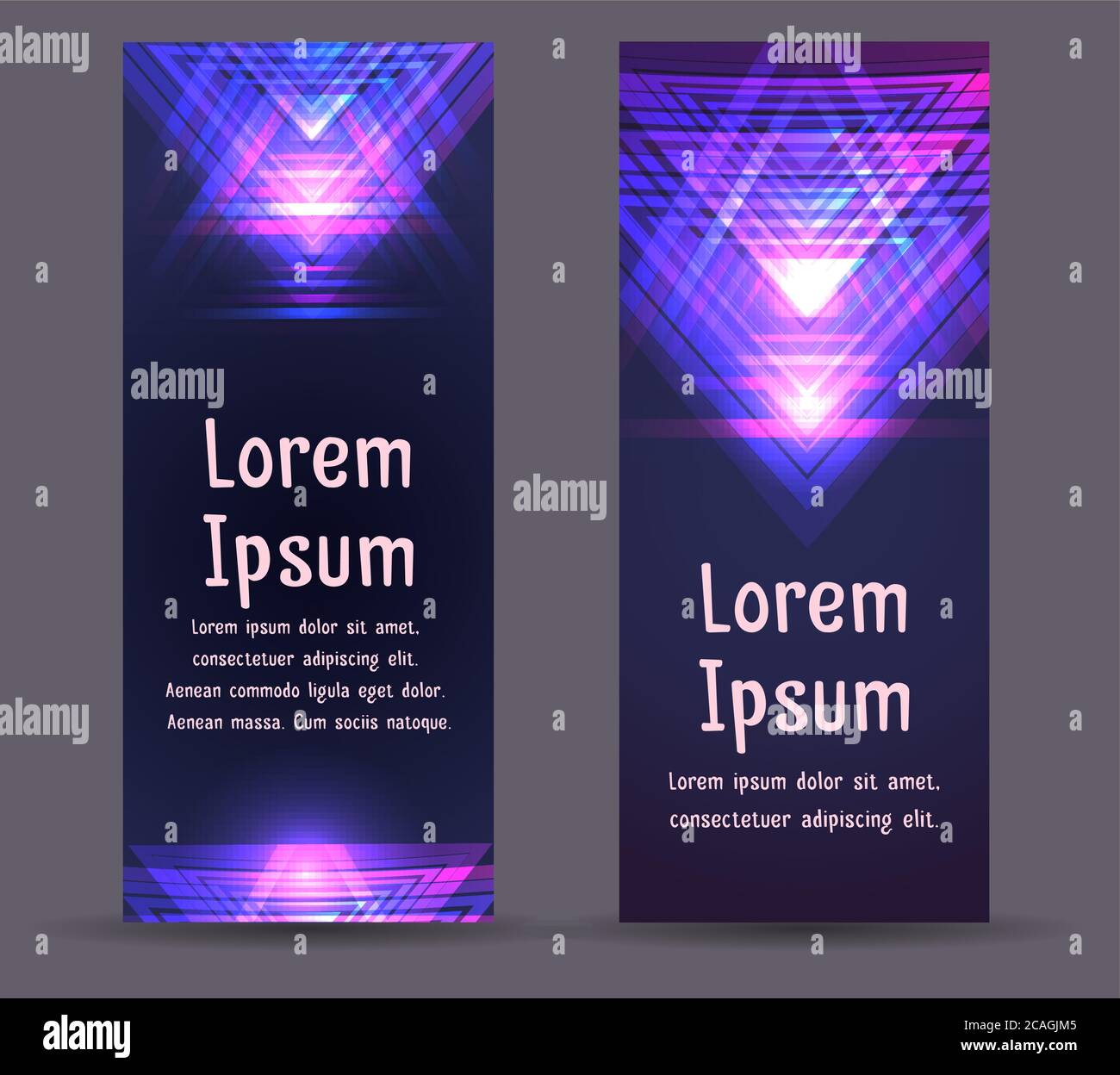 Vector leaflets, flyers, brochure template with neon geometric pattern ...