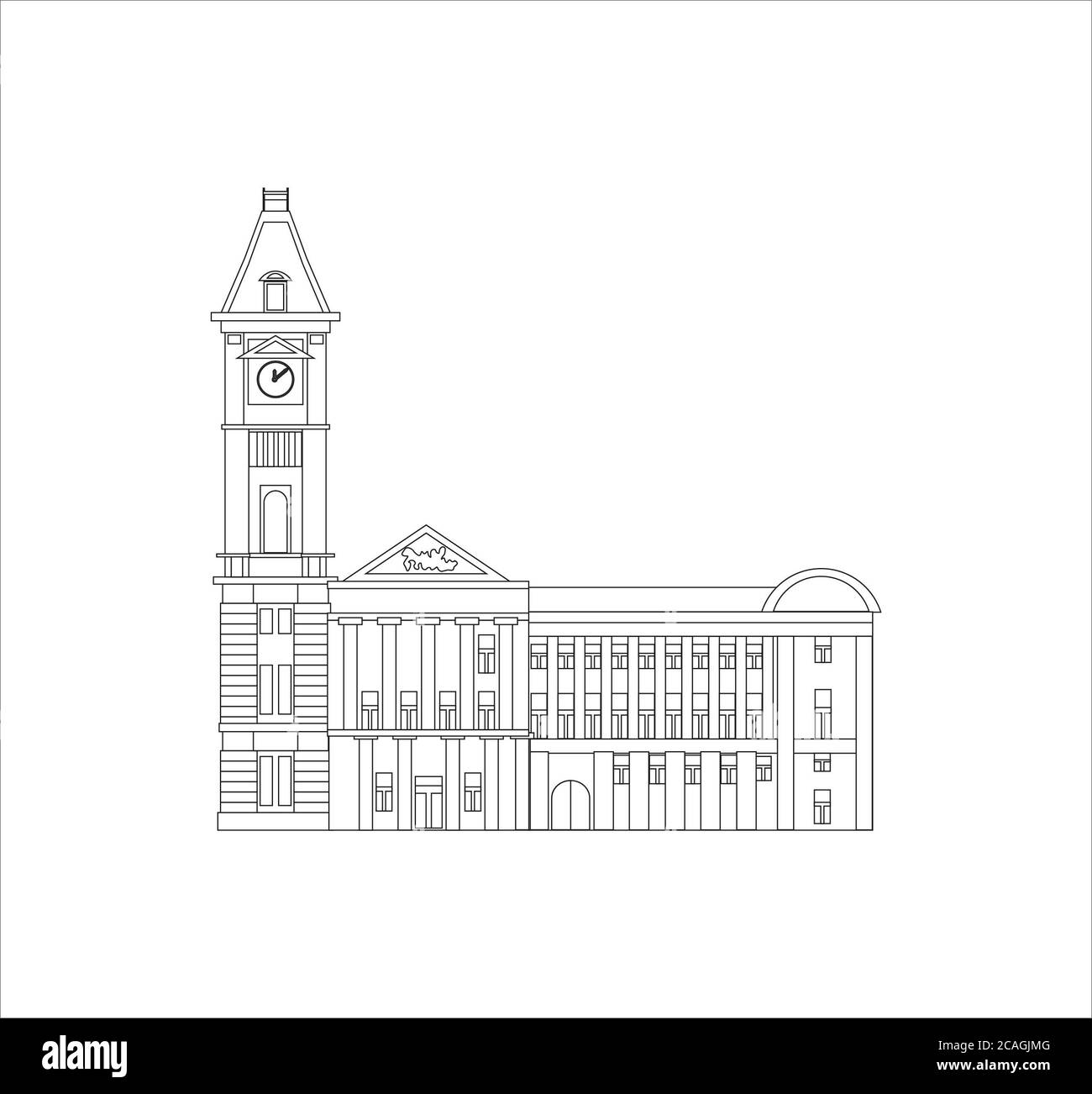 Illustration of a building structure isolated on a white background ...