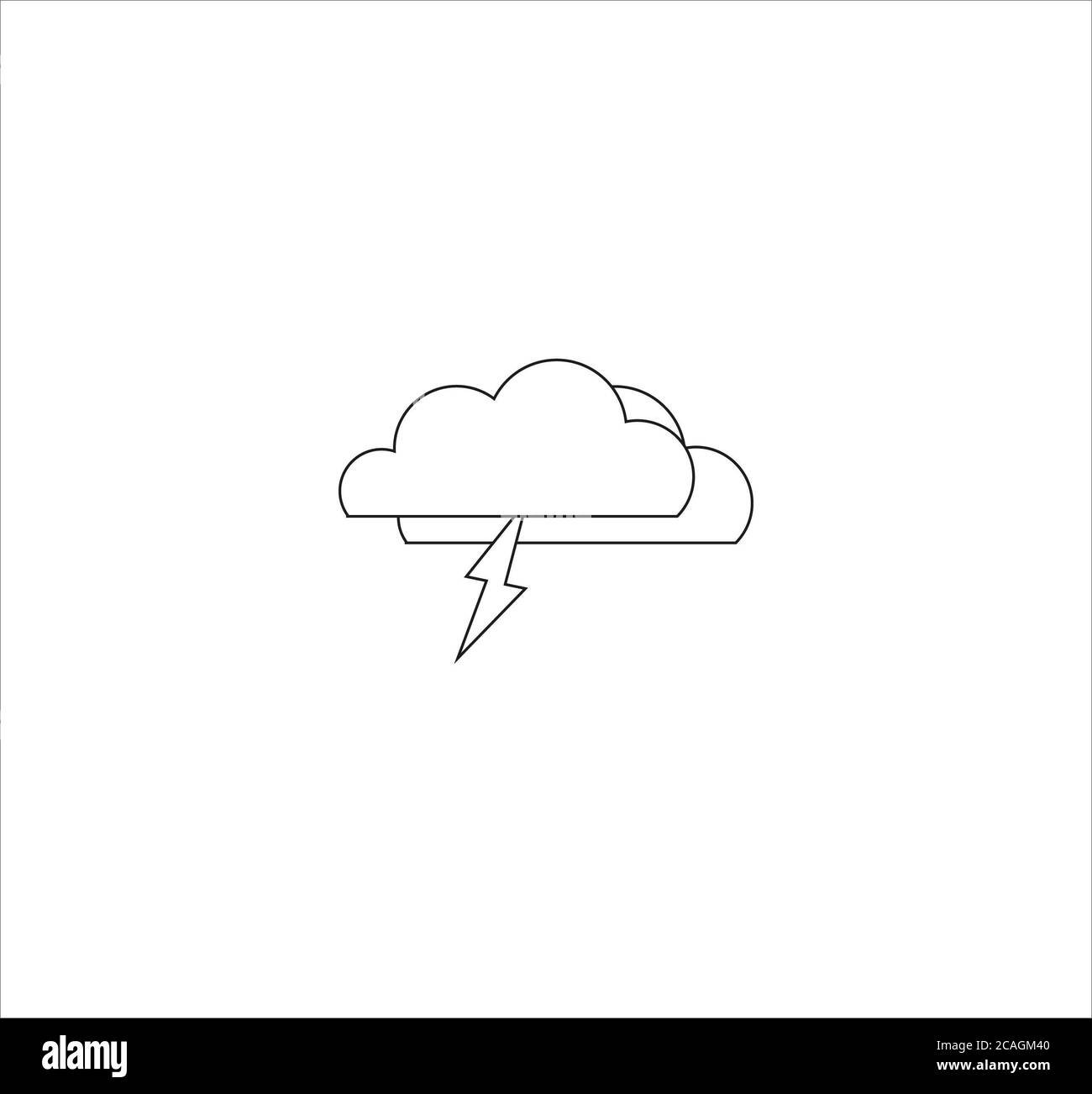 Illustration of lightning outline isolated on a white background Stock ...
