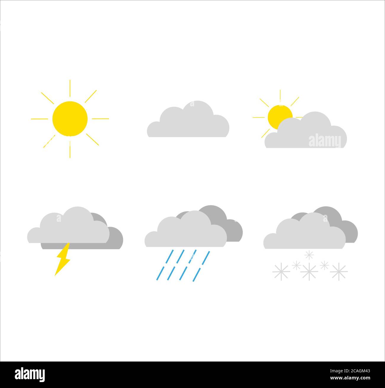 Illustration of weather forecast signs isolated on a white background ...