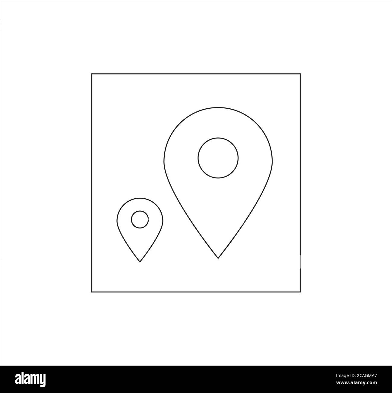 Illustration of a location icon on a map isolated on a white background ...