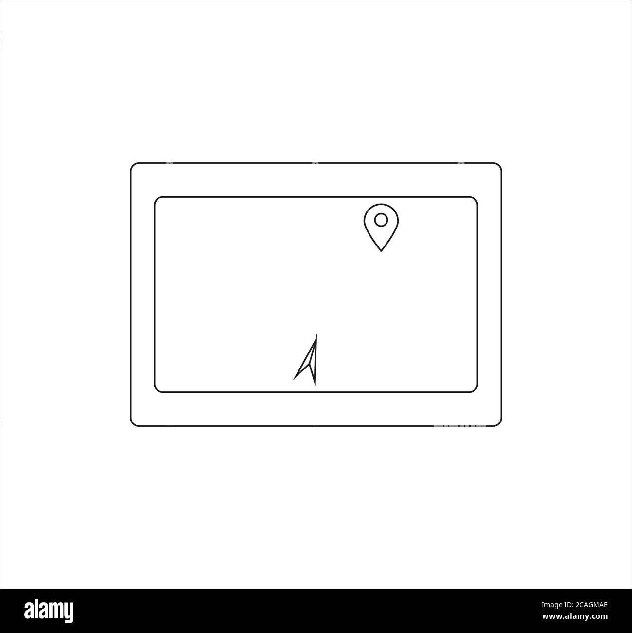 Illustration of a simple outline map pin sign location icon isolated on ...
