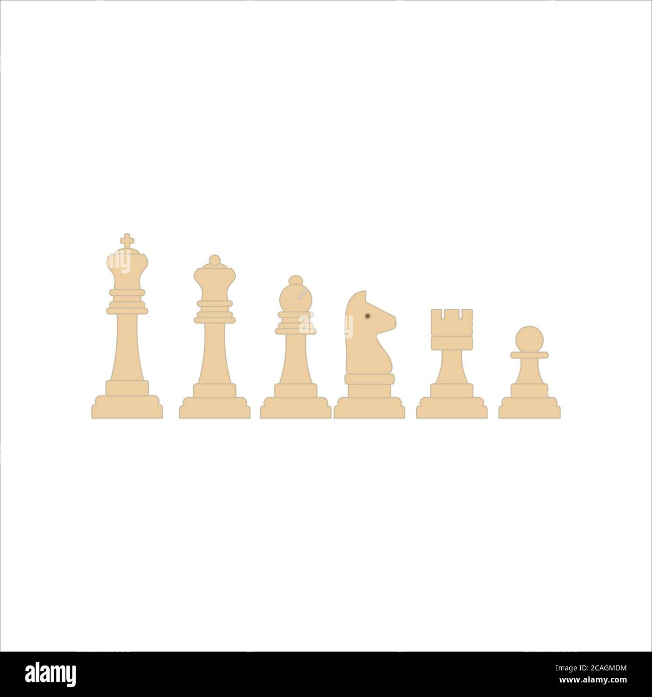 Illustration of outline chess figures isolated on a white background ...