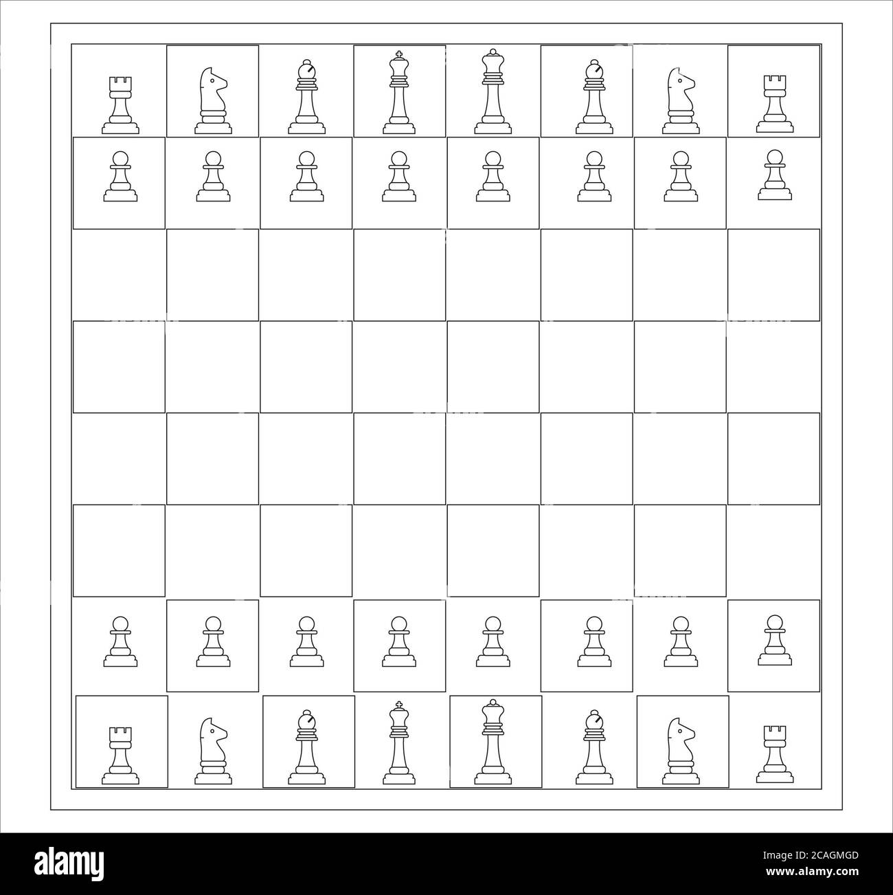 Illustration of a chessboard isolated on a white background Stock Photo ...