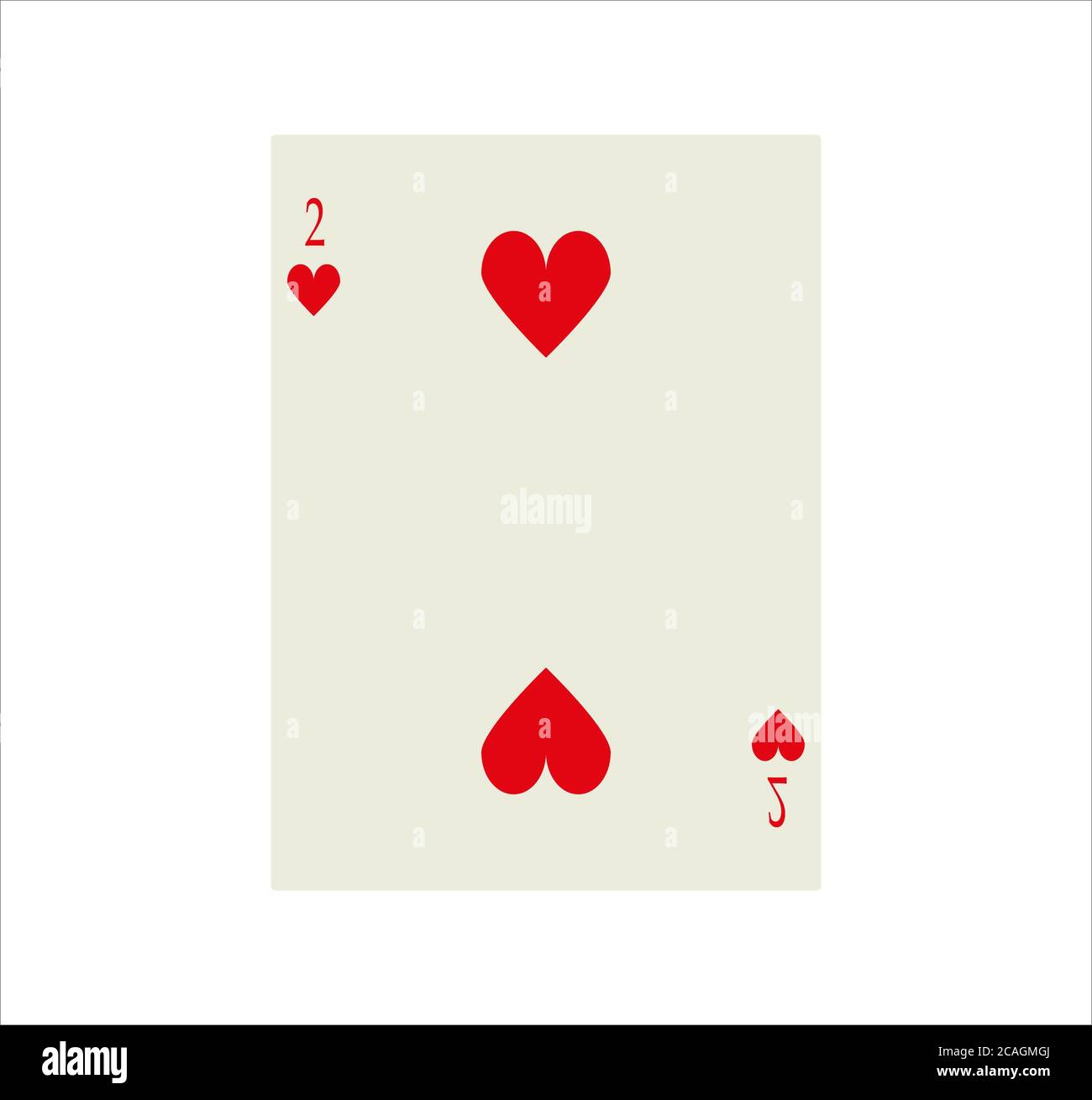 Number two red heart playing card for web and mobile design isolated on ...