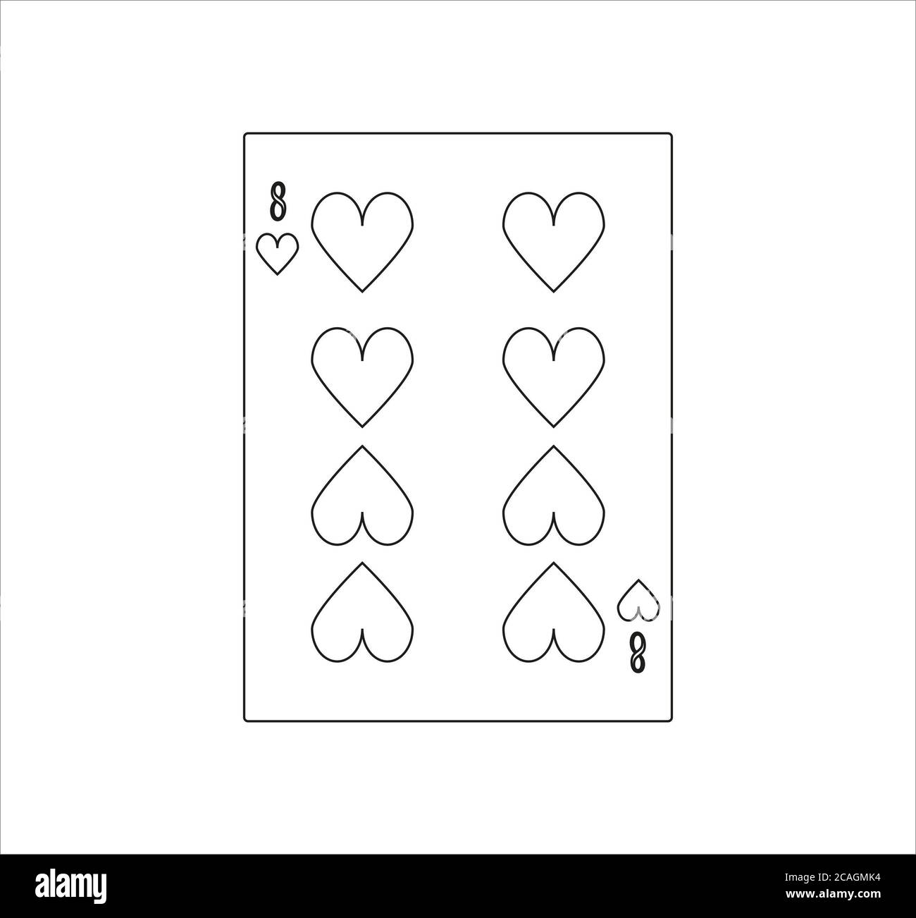 Illustration of an eight of hearts isolated on a white background Stock ...