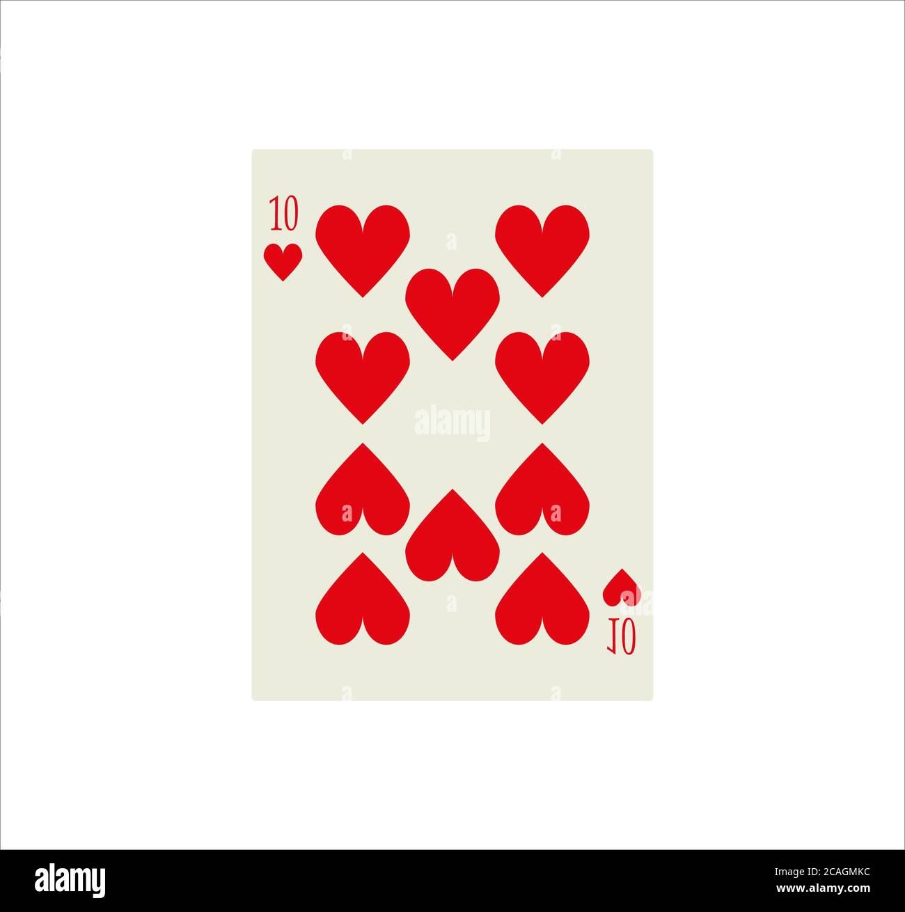 Illustration of a ten of hearts card isolated on a white background ...