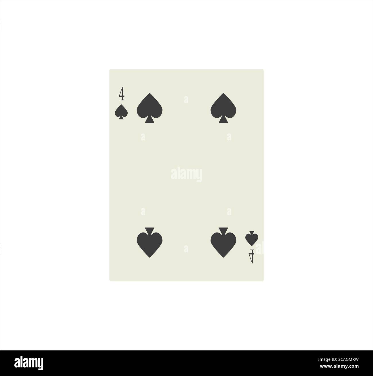 Colored illustration of playing card 4 of spade Stock Photo - Alamy