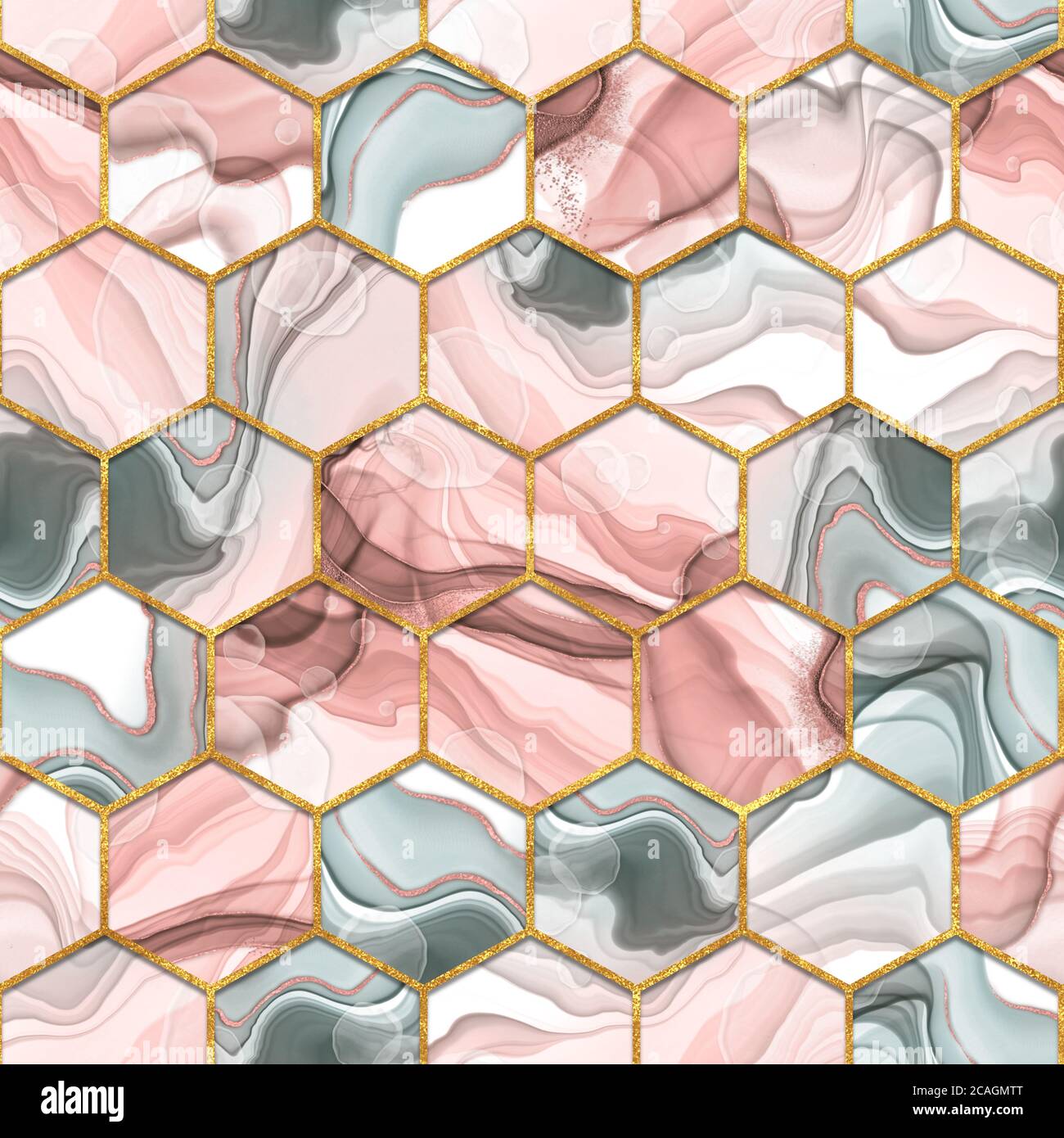 Hexagon seamless texture. Abstract gray and red background Stock Photo ...