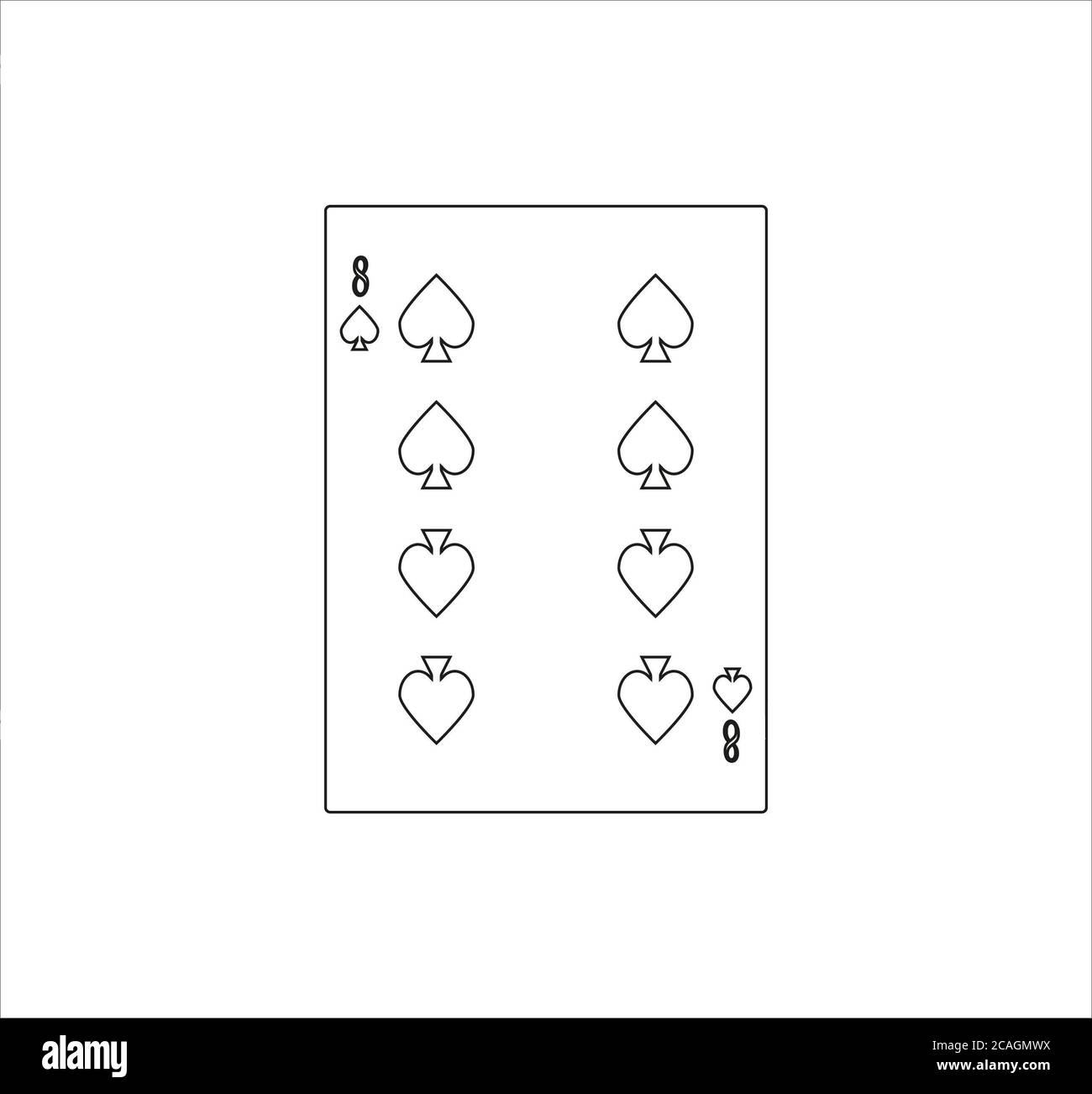 Illustration of an eight of spades playing card with isolated on a ...