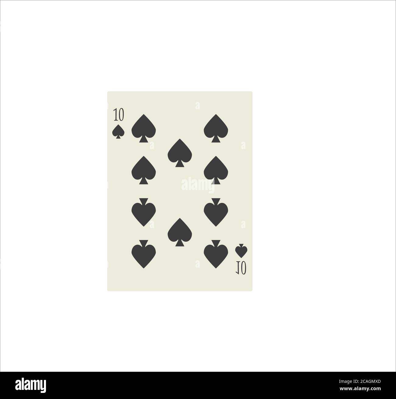 Illustration of ten of spades playing card isolated on a white ...