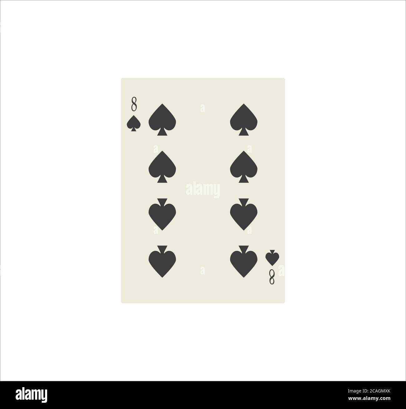 Illustration of an eight of spades isolated on a white background Stock ...