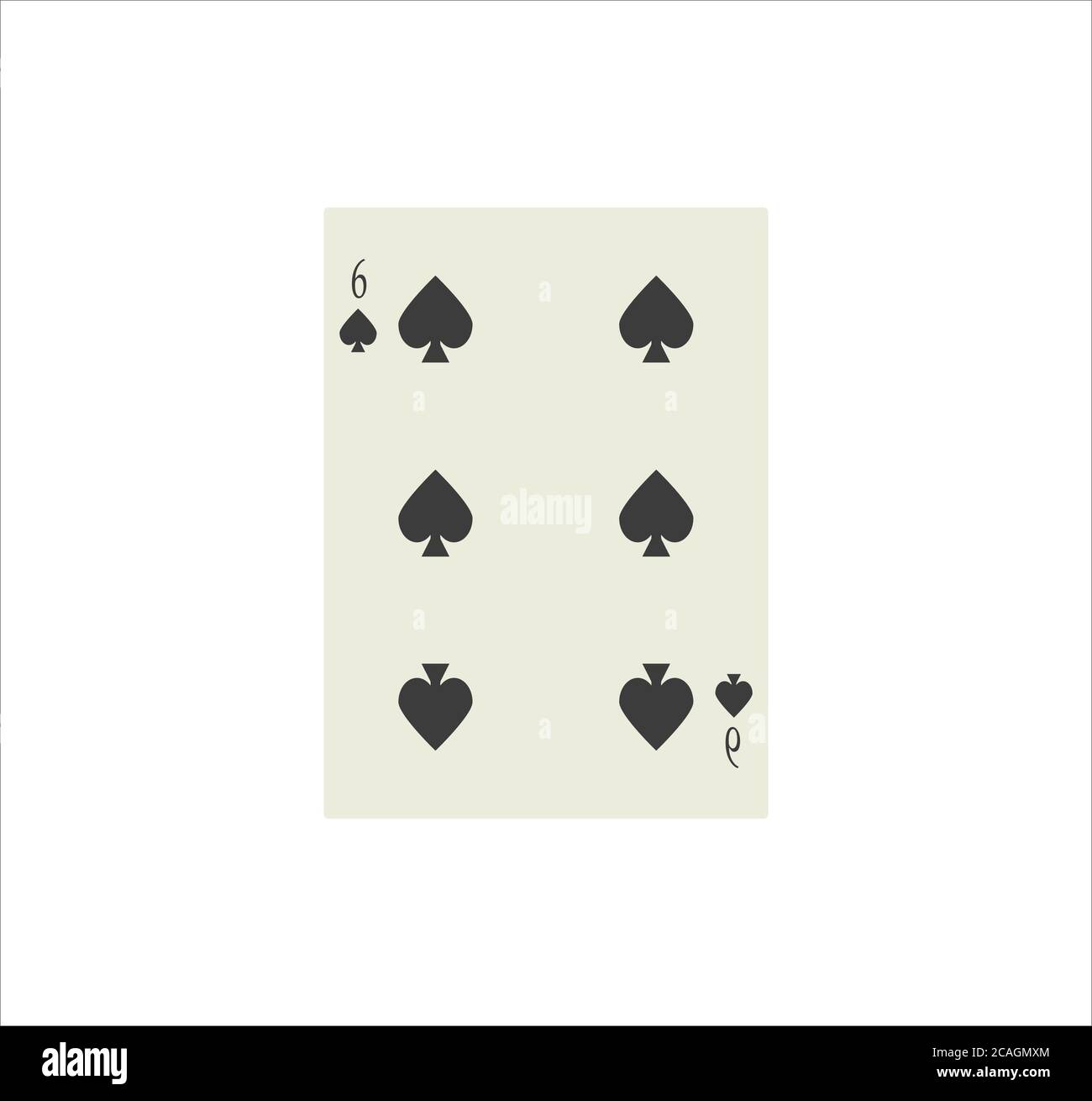 Illustration of six of spades playing card isolated on a white ...