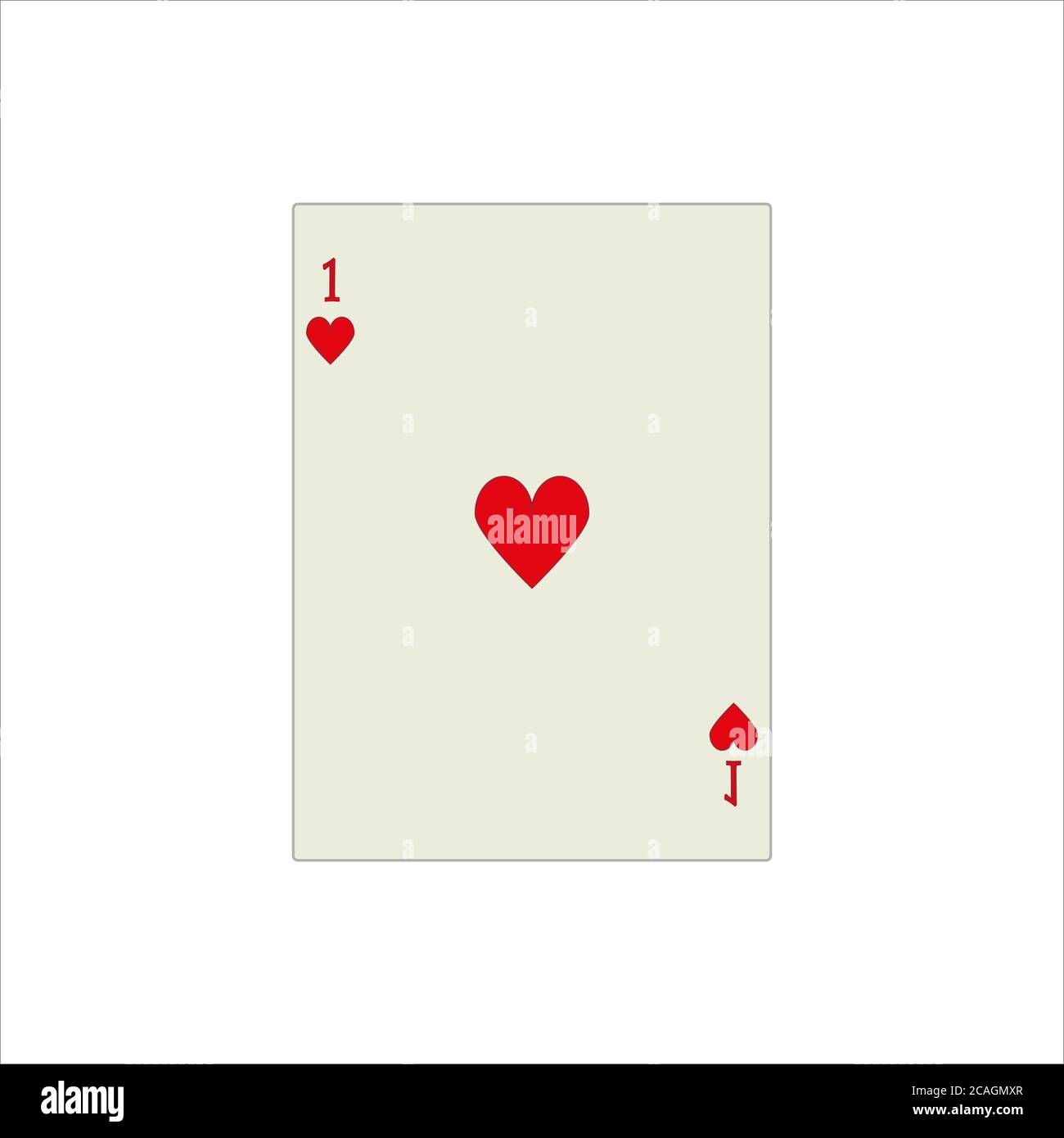 Illustration of an one of heart playing card with isolated on a white ...