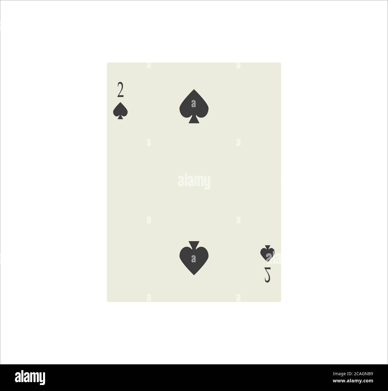 Colored illustration of playing card 2 of spade Stock Photo - Alamy