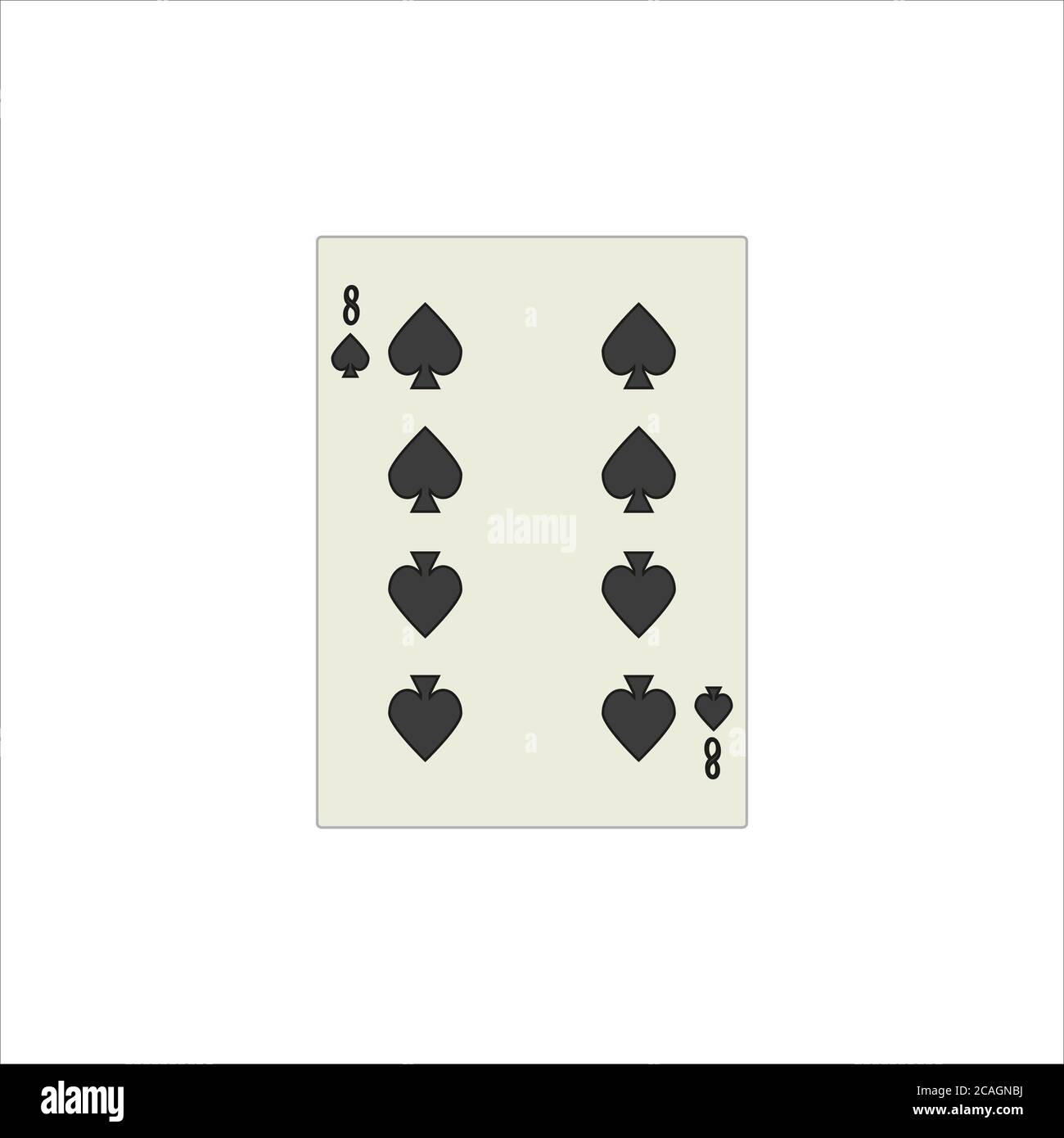 Illustration of an eight of spades card isolated on a white background ...
