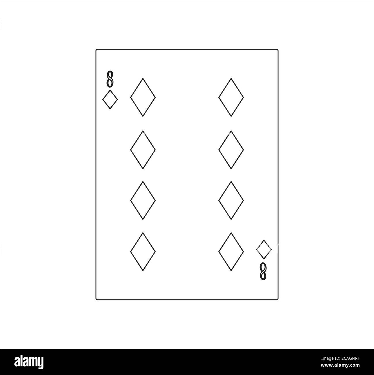 Illustration of an eight of diamonds playing card with isolated on a ...