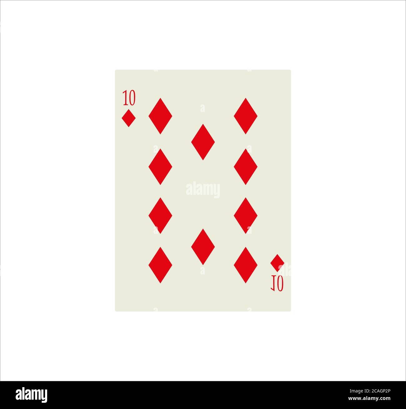 Colored illustration of playing card 10 of diamond Stock Photo - Alamy