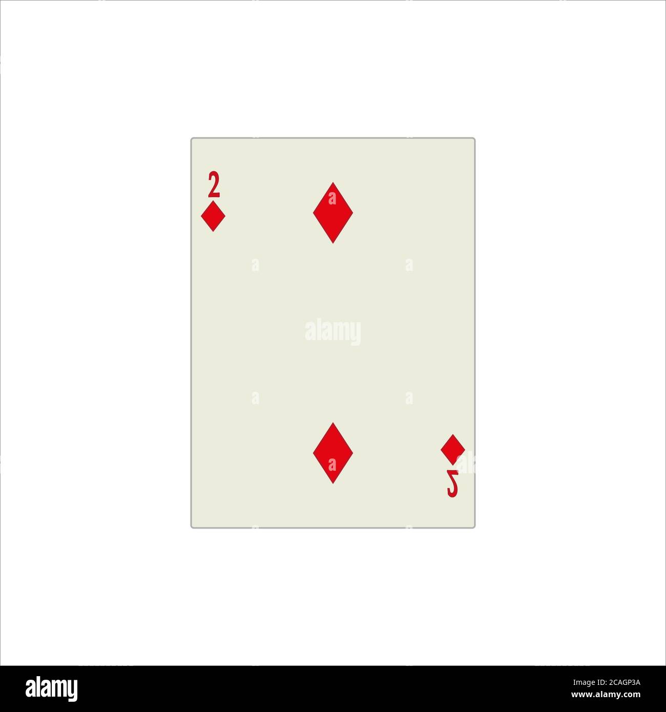 Illustration of a two of diamonds card isolated on a white background ...