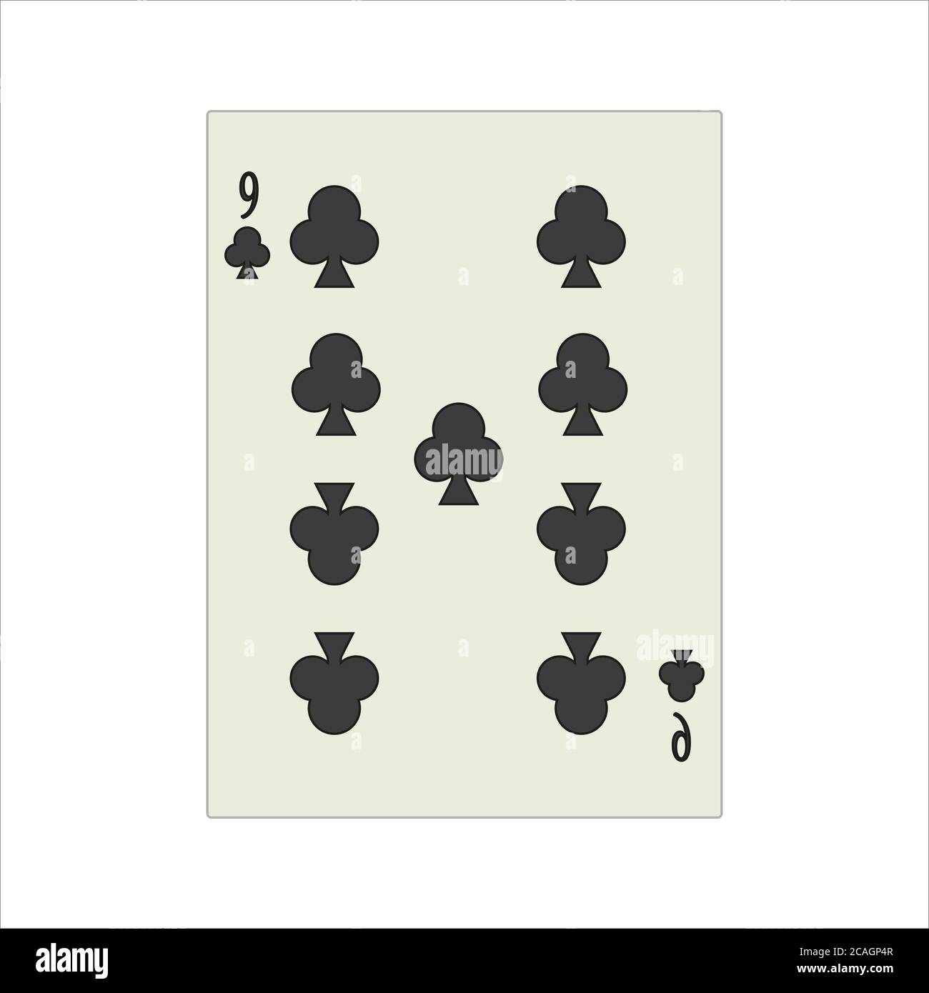 Illustration of a nine of clubs card isolated on a white background ...