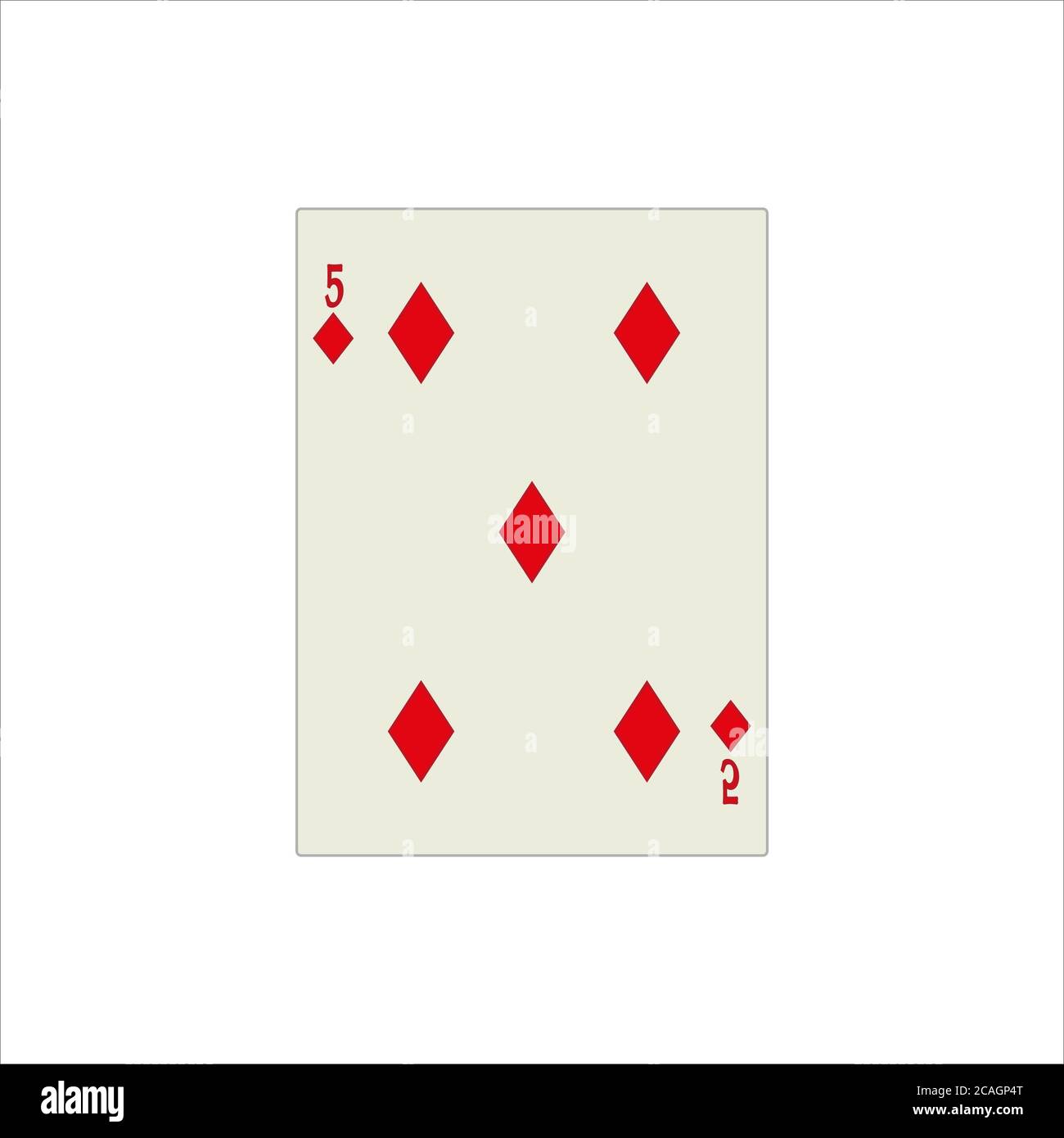 Illustration of a five of diamonds isolated on a white background Stock ...