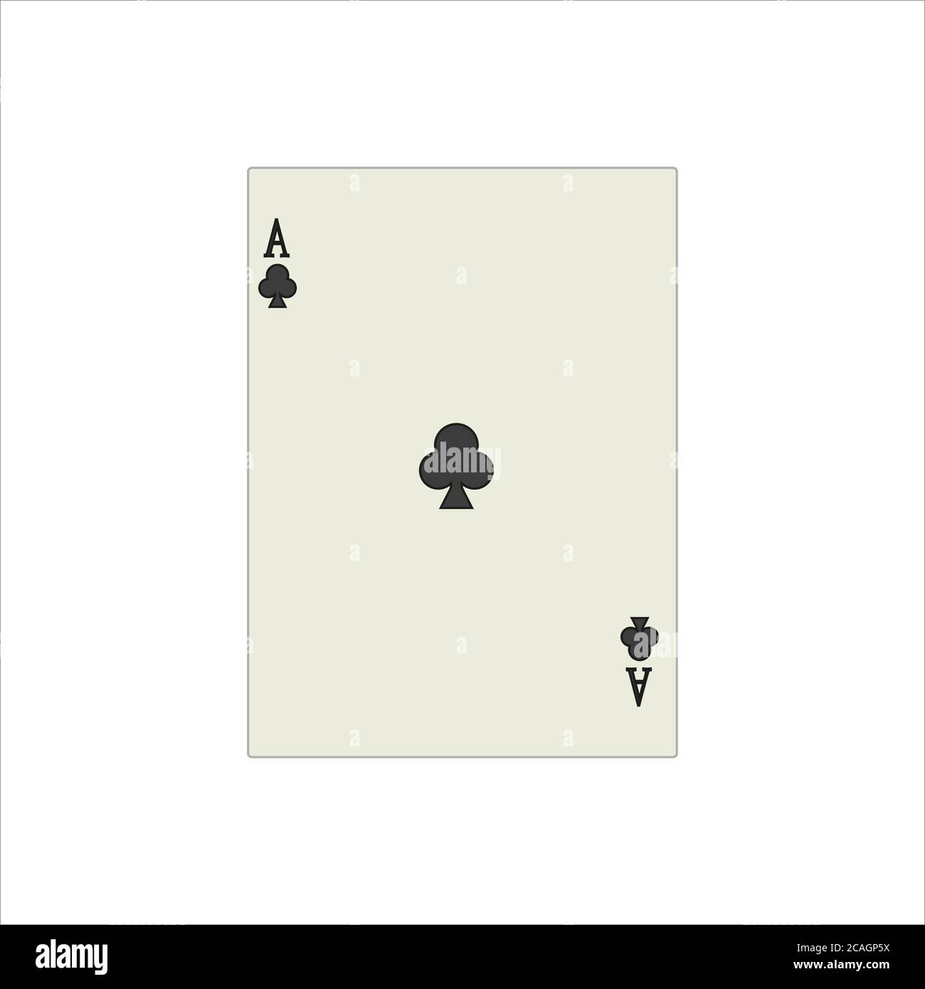 Illustration of an Ace of clubs playing card with isolated on a white ...