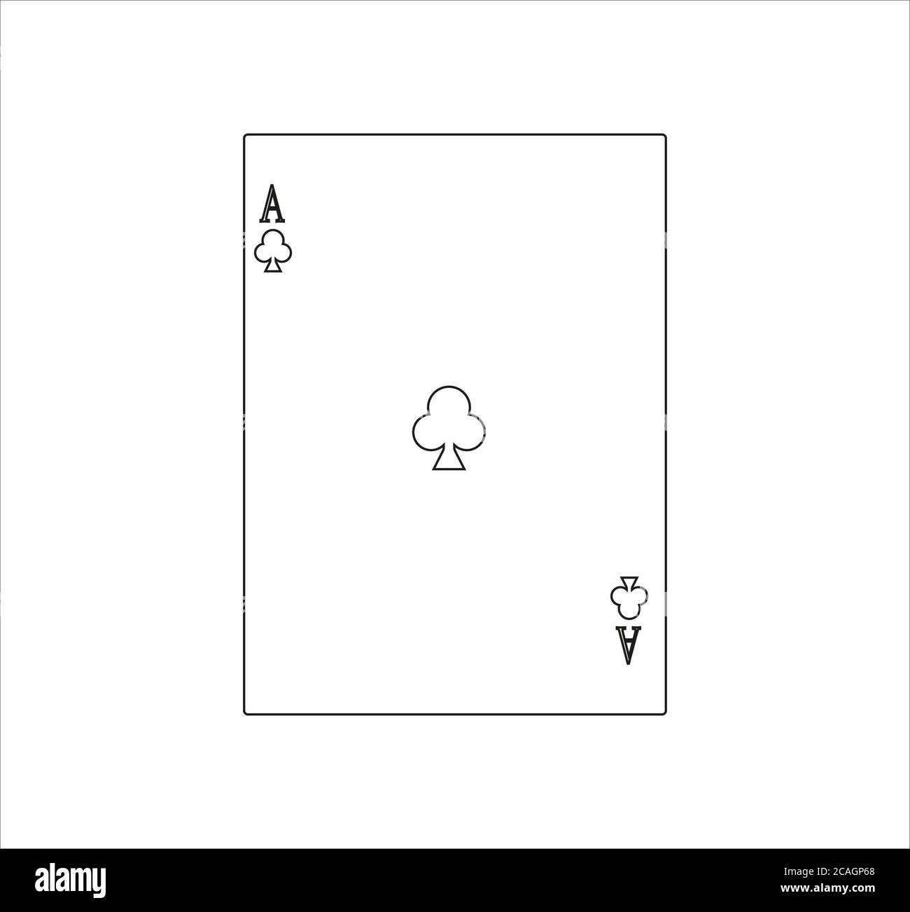 Illustration of Ace of clubs playing card isolated on a white ...