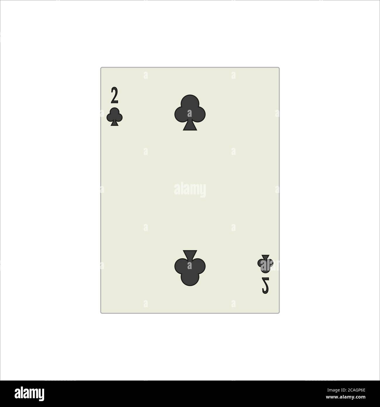 Number two of clubs playing card for web and mobile design isolated on ...