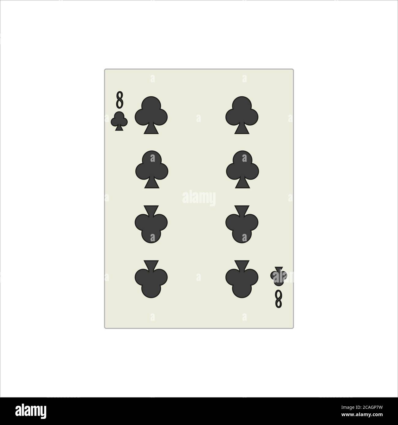 Illustration of an eight of clubs card isolated on a white background ...