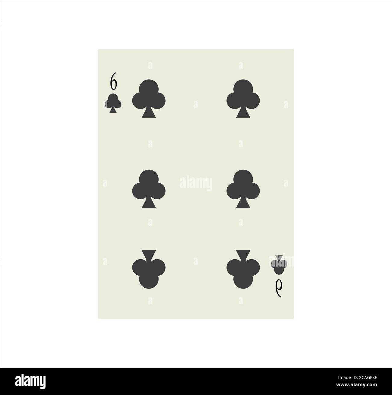 Illustration of a six of clubs isolated on a white background Stock ...