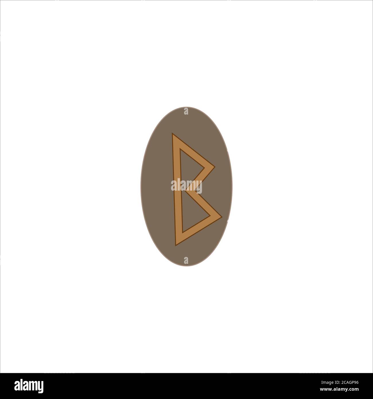 Illustration of a brown Berkana symbol isolated on a white background ...