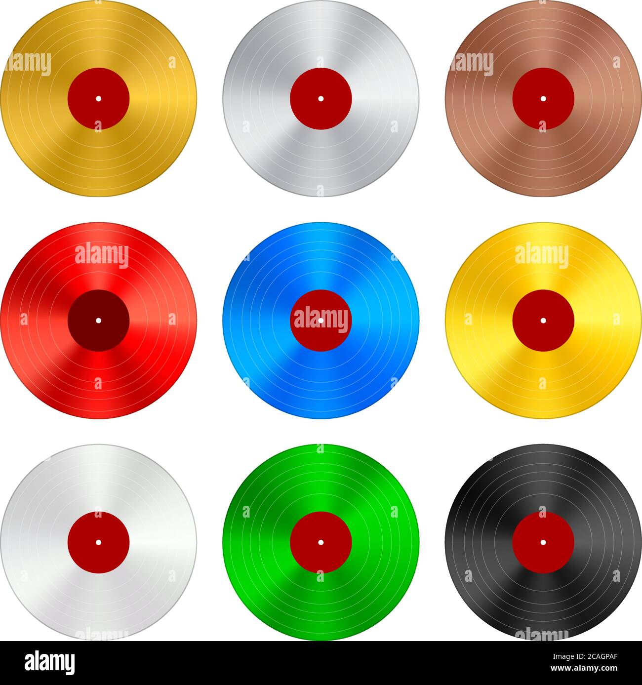 Vector illustration. Vinyl record in several colors isolated on white ...