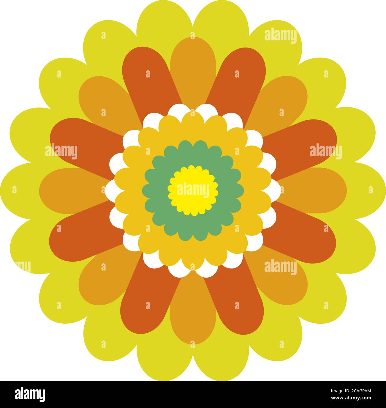 Vector illustration. Geometric simple daisy flower icon in regular ...