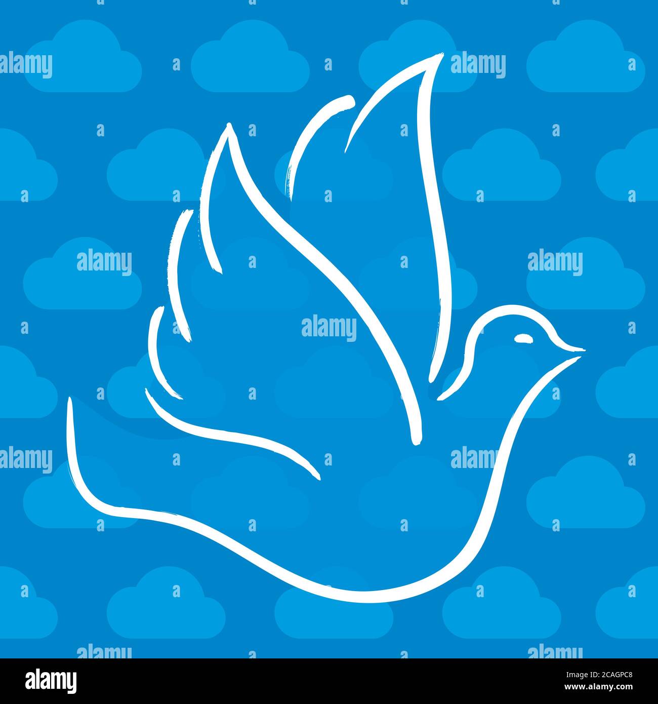 White dove flying blue sky hi-res stock photography and images - Alamy