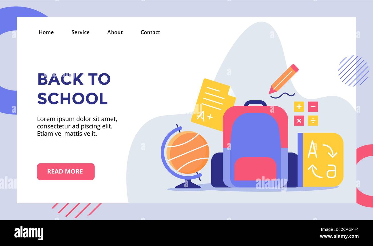 Back to school vector website template hi-res stock photography and ...