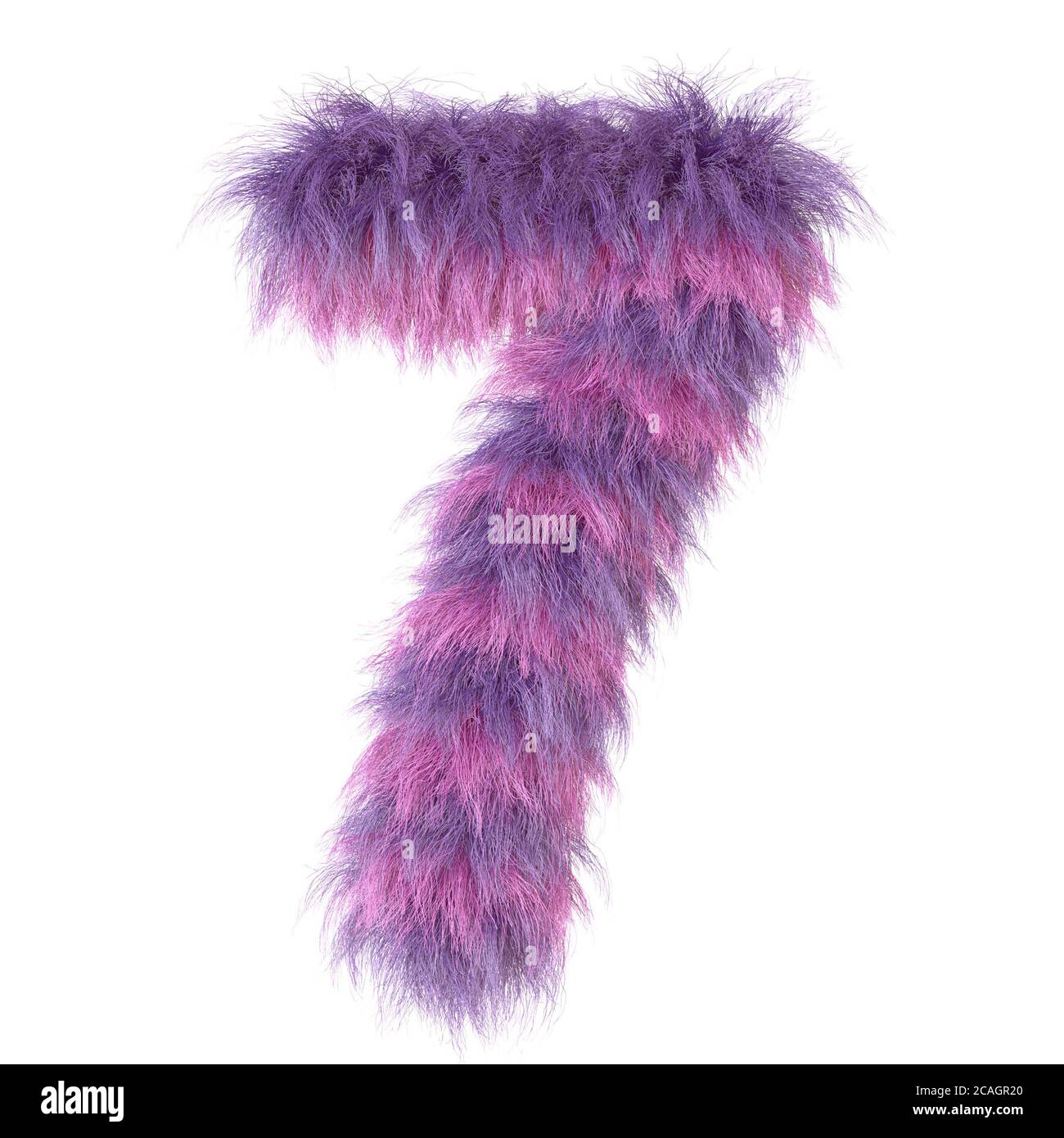 3d decorative cartoon fun animal fur number 7 Stock Photo - Alamy