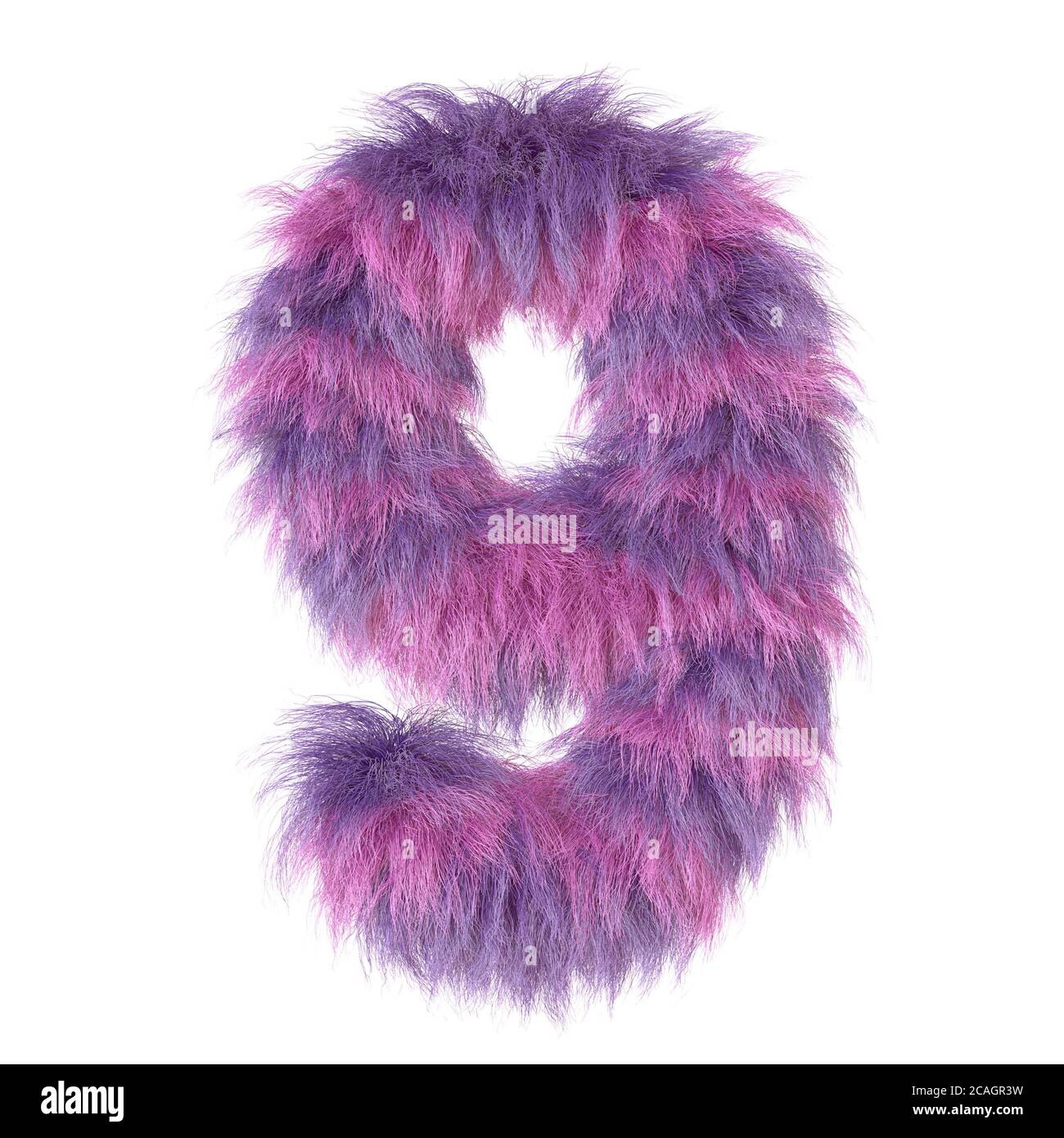 3d decorative cartoon fun animal fur number 9 Stock Photo - Alamy