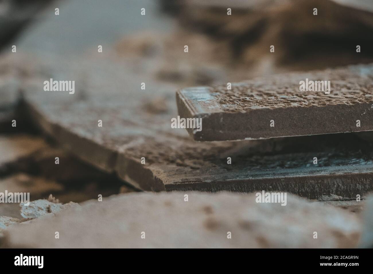 Construction work debris in close-up Stock Photo - Alamy