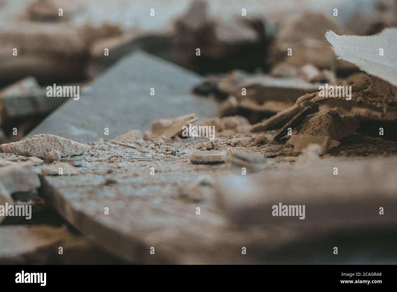 Construction work debris in close-up Stock Photo - Alamy