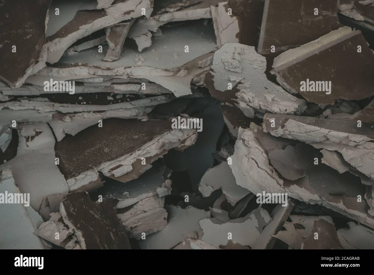 Construction work debris in close-up Stock Photo - Alamy