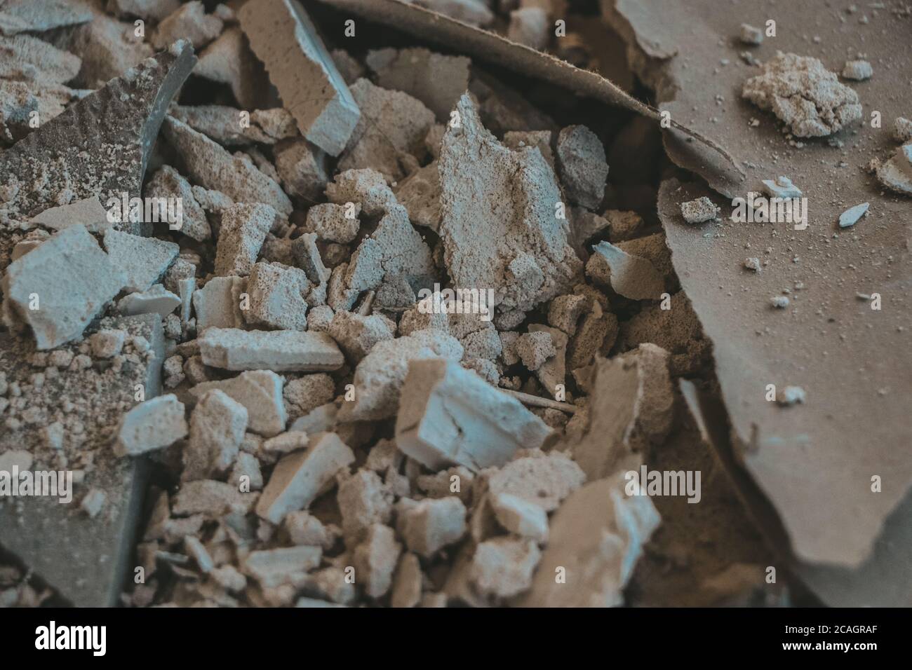 Construction work debris in close-up Stock Photo - Alamy
