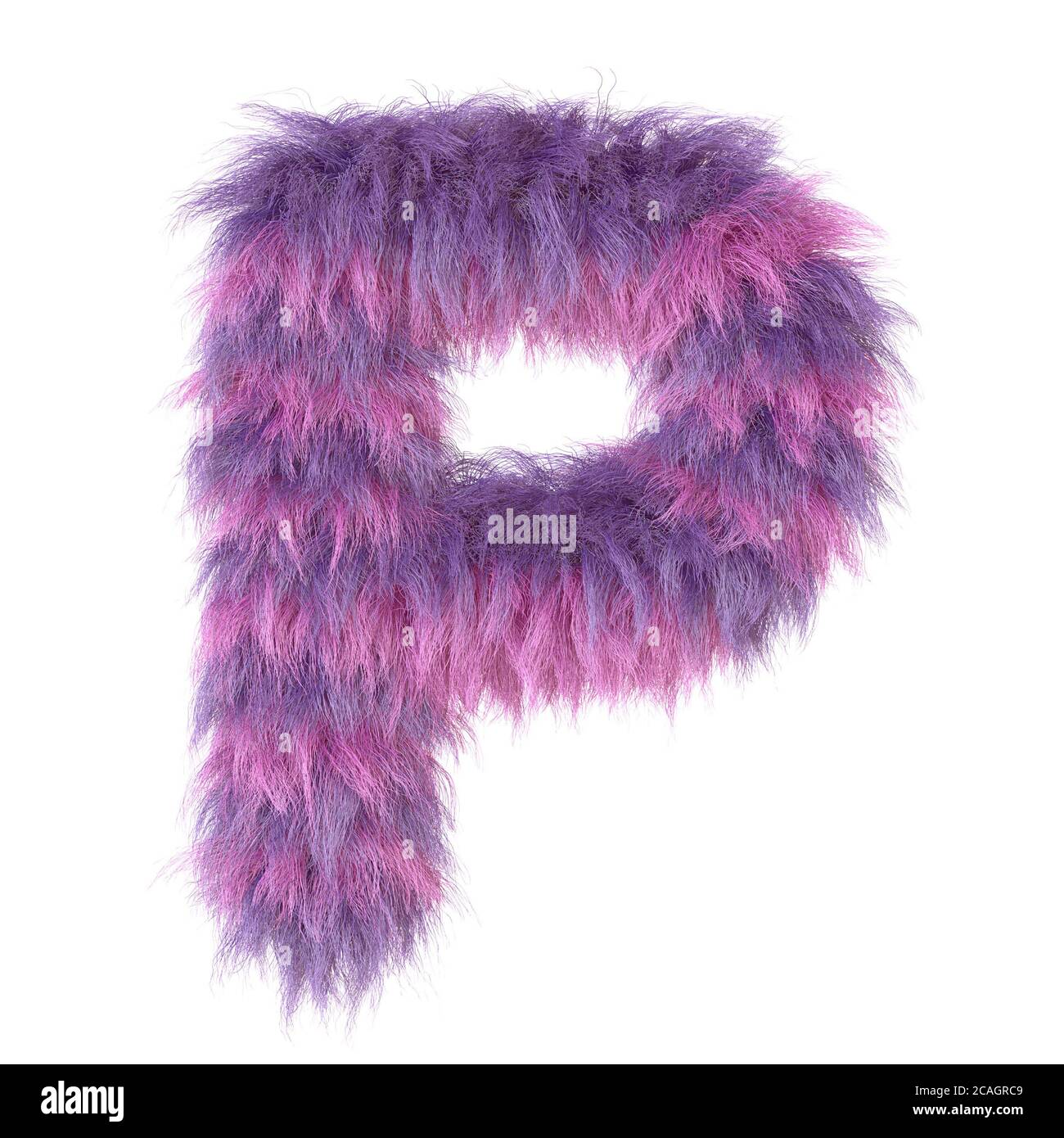 3d decorative cartoon animal purple fur letter P Stock Photo - Alamy