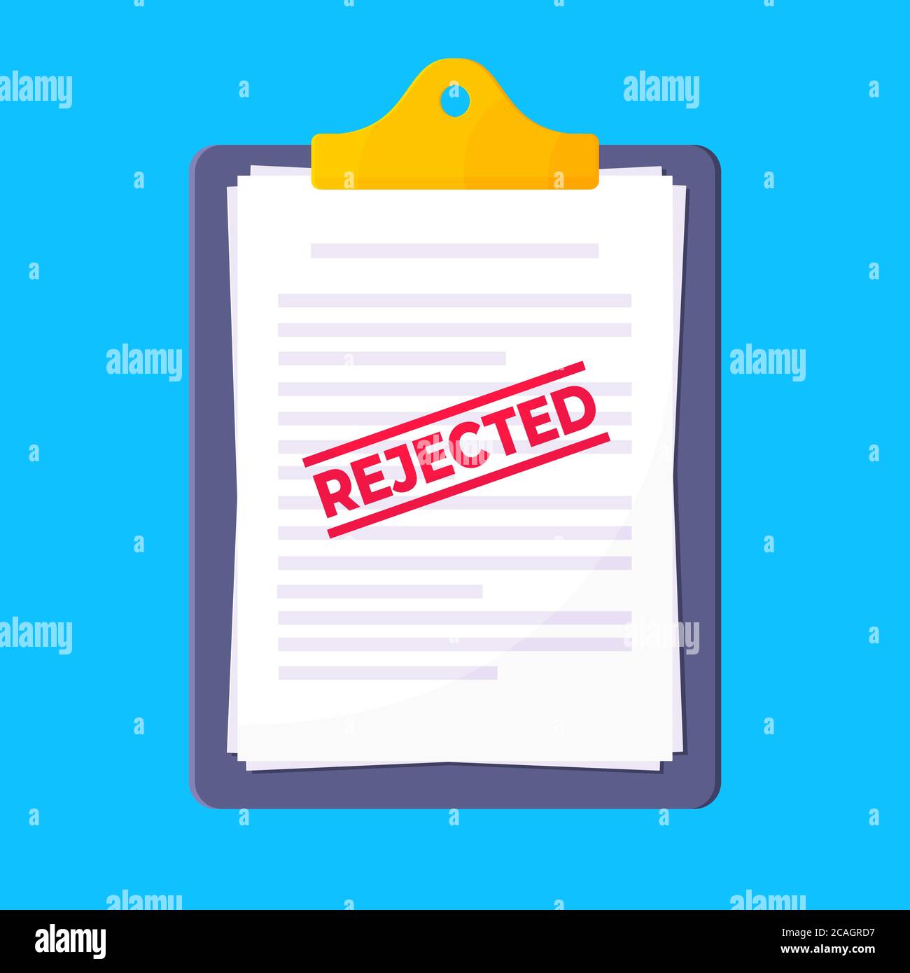 Clipboard with rejected claim or credit loan form on it Stock Vector ...